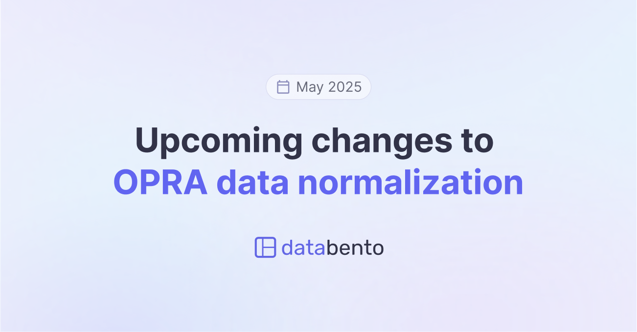 Upcoming changes to OPRA data normalization | Databento Blog