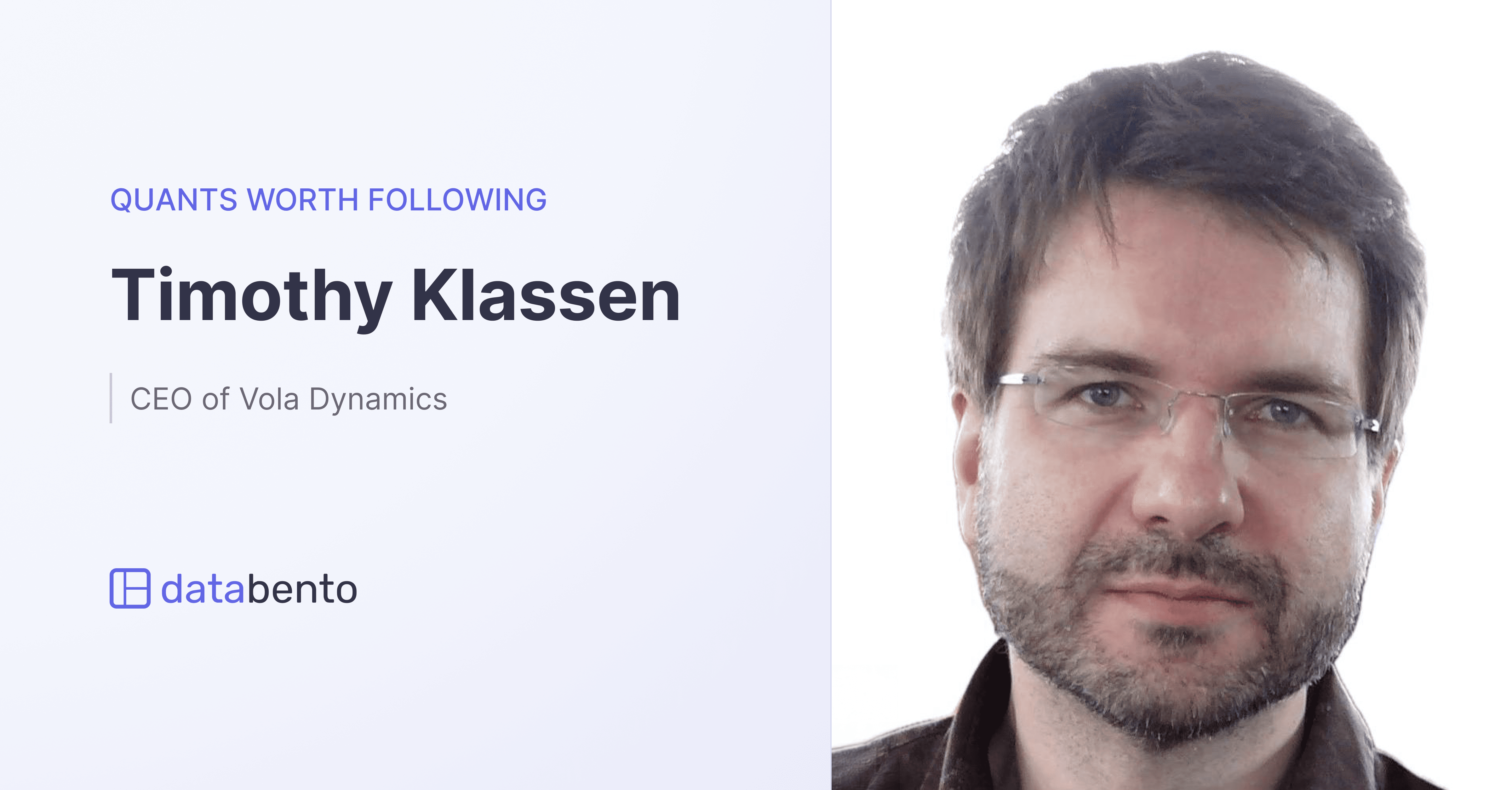 Quants worth following: Timothy Klassen | Databento Blog